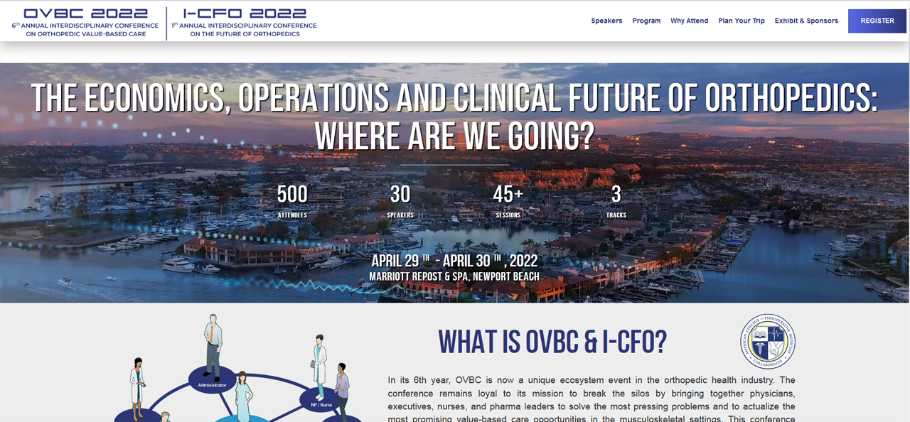 Largest Conference On Value Based Care In Orthopedics 2022